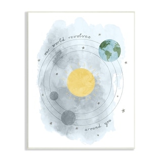 Stupell World Revolves Around You Solar System Planetary Illustration ...