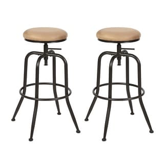 Set of 2 Industrial Adjustable Height Bar Stools - Bed Bath & Beyond ...