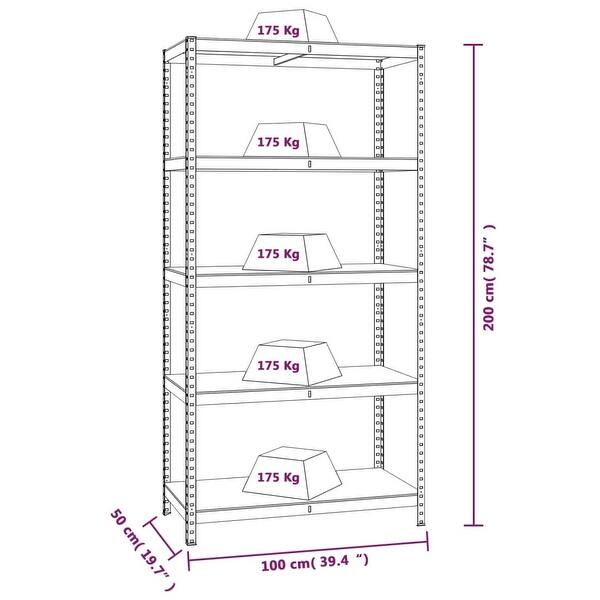 vidaXL Shelf Storage Office Bookshelf Shelving Unit Steel and ...
