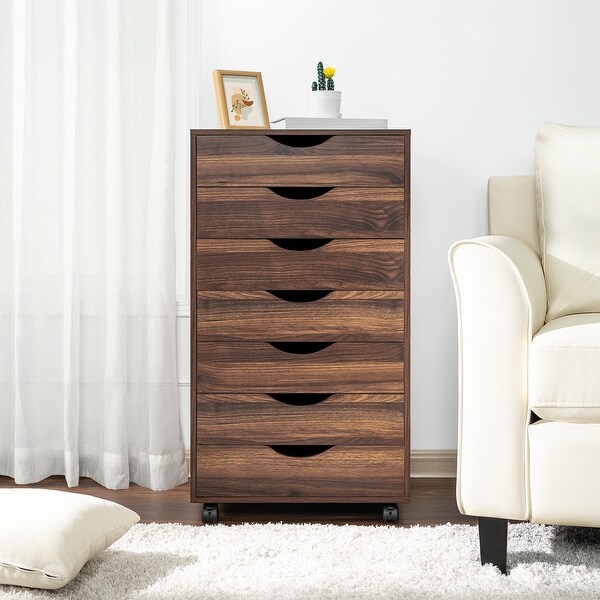 7 Drawer Office Storage Rolling File Cabinet Mobile Desk Filing Drawer Unit with Swivel Casters Craft Storage for Home Office On Sale Bed Bath Beyond 34998361