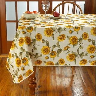 Violet Linen Classic European Sunflower Design Tablecloth - Bed Bath ...