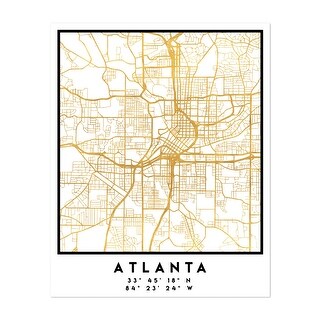 Atlanta Atlanta Street Map Maps Minimal Urban Art Print/Poster - Bed ...
