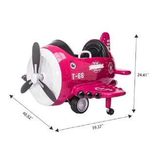 12V Electric Kids Ride on Toy Plane with USB, FM, Wind-Driven Propeller ...