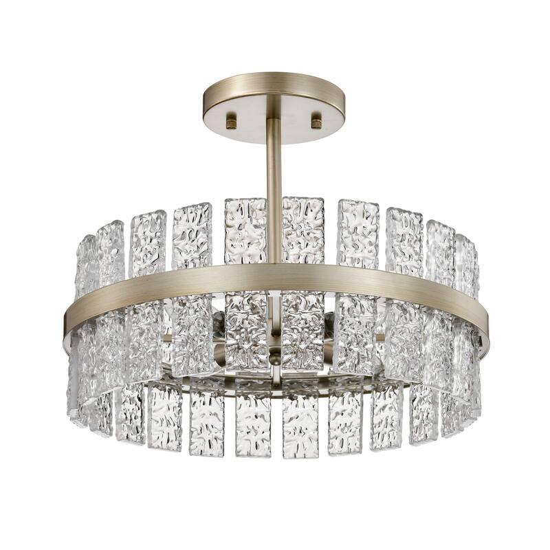 Casandra 4-light Drum Glass Strip Flush Mount - Glossy Bronze - On Sale ...