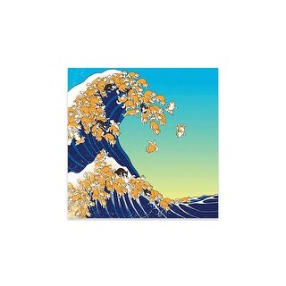 Shiba Inu In Great Waves Print On Acrylic Glass by Big Nose Work - Bed ...
