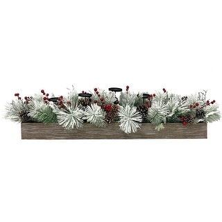 Fraser Hill Farm 42-inch 5-C&le Holder Centerpiece with Frosted Pine ...