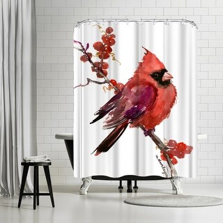 Americanflat 71" x 74" Shower Curtain, Cardinal Birds by Suren ...