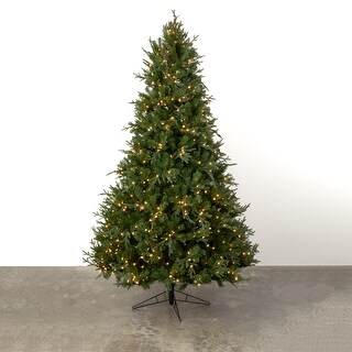 9' Artificial Lighted Pine Christmas Tree - 70"L x 70"W x 108"H - Bed ...