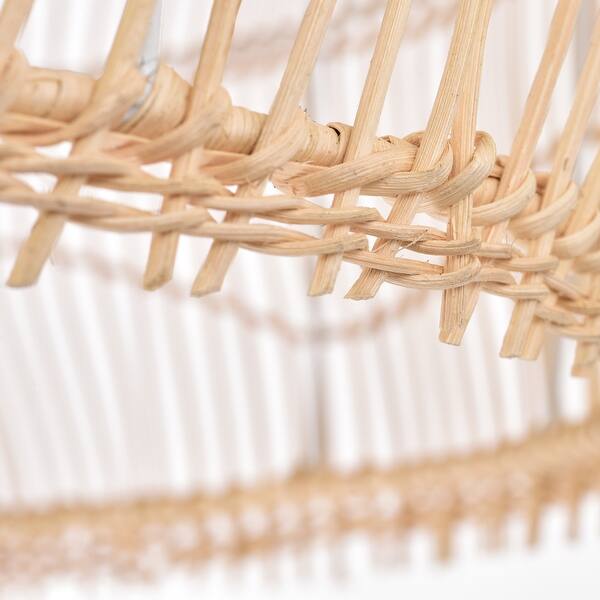 Natural Rattan Boho Farmhouse Hand-Woven Pendant Light for Dining Room ...