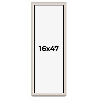16x47 Shadow Box Frame Silver Real Wood Contemporary Shadowbox Display ...