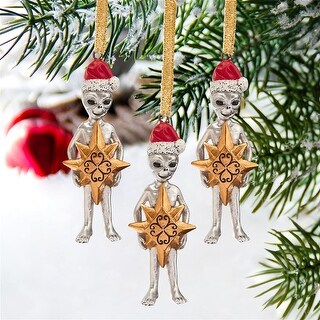 Design Toscano Alien 'Wiseman Star' Christmas Ornaments (Set of 3 ...