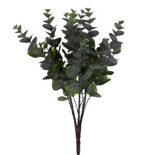 Vickerman 19" Artificial Green Spiral Eucalyptus Bush, 2 per bag. - Bed ...