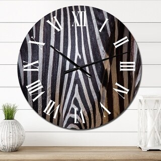Designart 'Black And White Structure Of Zebra Skin' Patterned wall ...