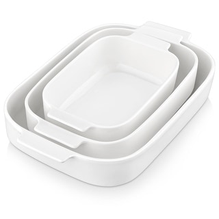 8-Piece Deep Glass Baking Dish Set with Plastic lids,Rectangular Glass ...