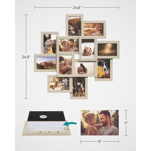 Collage Picture Frames for 12 Photos in 4 x 6 Inches, Assembly Required ...