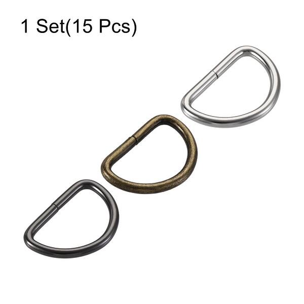 Metal D Ring 32mm D-Rings Buckle (Total 15pcs) - Silver Tone, Bronze ...