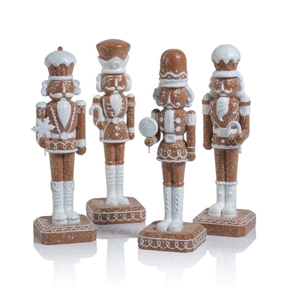 Adelard 4-Piece Set Assorted Gingerbread Soldier Figurines - Bed Bath ...