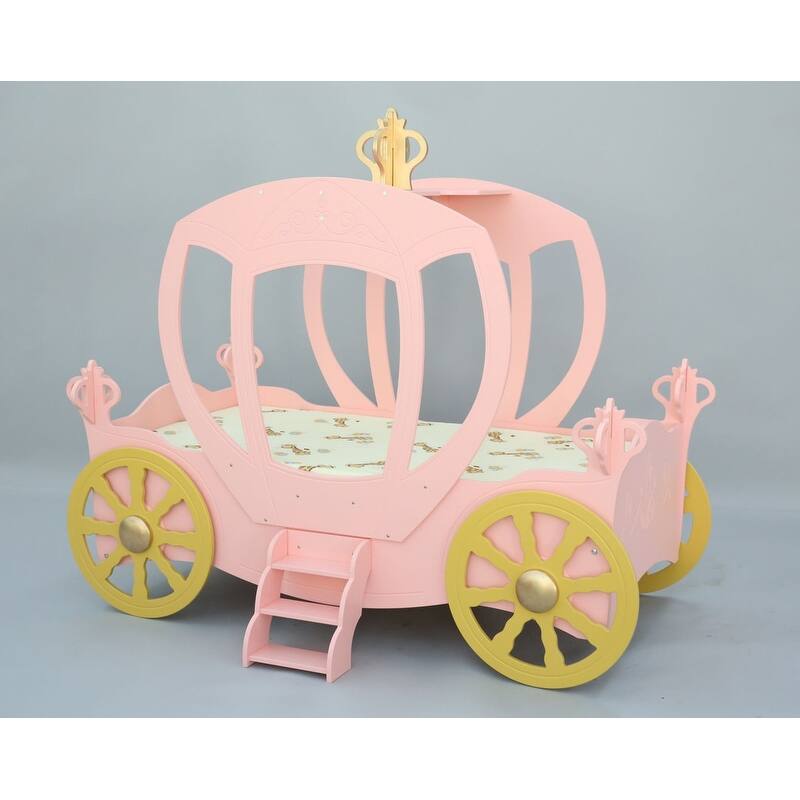 Girls Princess Carriage Car Bed - Overstock - 27586717