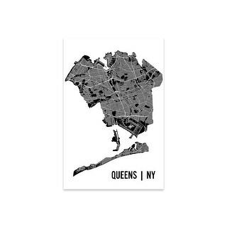 Queens Map Print On Acrylic Glass by Mr. City Printing - Bed Bath ...