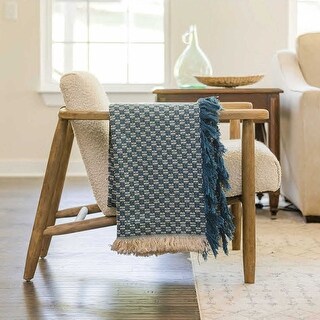 CHECKERED BLUE Cotton Woven Throw Blanket By Kavka Designs - Bed Bath ...