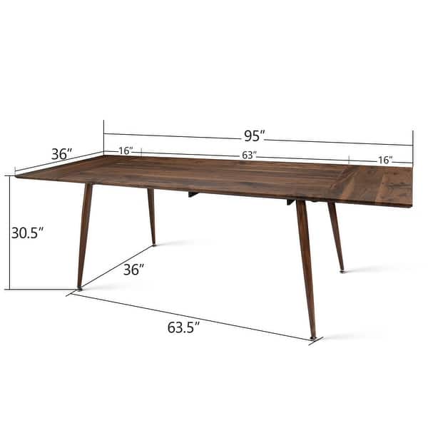 Detachable Rectangle Walnut Dining Table for 8 Person - Bed Bath ...