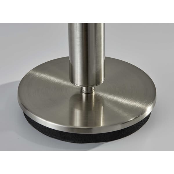 Brushed Steel Metal Stout Pole with Tall Silk Shade Table Lamp - Bed ...