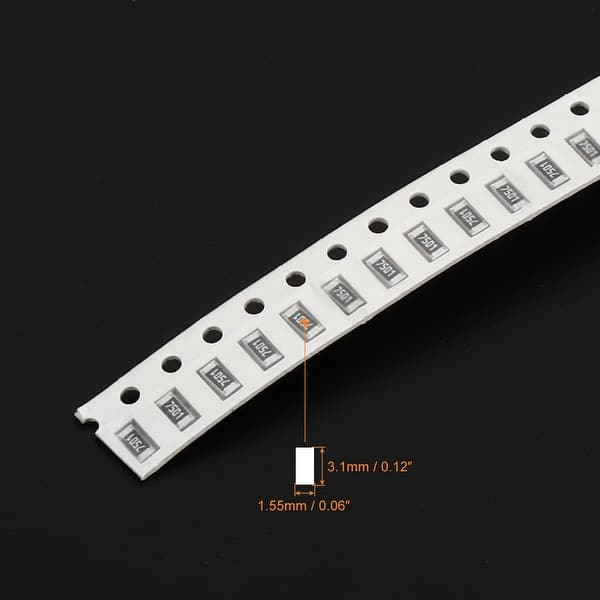 100 Pcs 1206 Chip Resistor 7.5K Ohm 1/4W Surface Mount Device Resistor ...