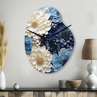 Designart - Liquid Ink Spiral I - Abstract Spirals Wall Clock in Pear ...