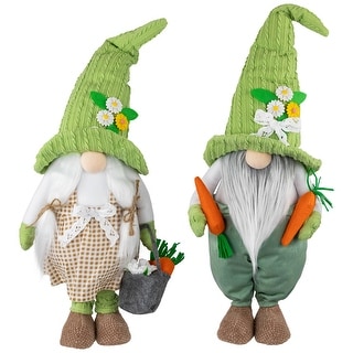 Gardening Gnomes Easter Figurines - 15" - Green and White - Set of 2 ...