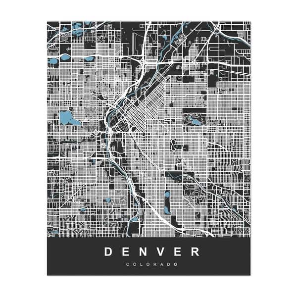 Denver Colorado DENVER City Map Colorado US Maps Art Print/Poster - Bed ...