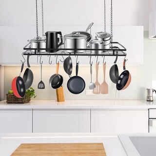 Modern Kitchen Ceiling Pot Rack with 12 Hooks - Bed Bath & Beyond ...