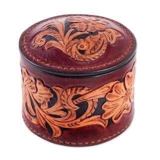Novica Handmade Delightful Garden Leather Decorative Box - Bed Bath ...