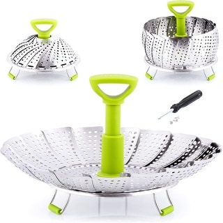 Zulay Kitchen Adjustable Vegetable Steamer Baskets For Cooking - Bed ...