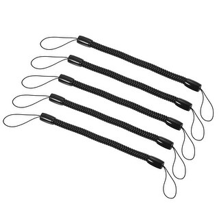 5pcs 5" Plastic Retractable Spring Coil Strap Key Holder Stylus Lanyard ...