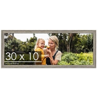 30x10 Distressed/Aged Contrast Grey Wood Picture Panoramic Frame ...