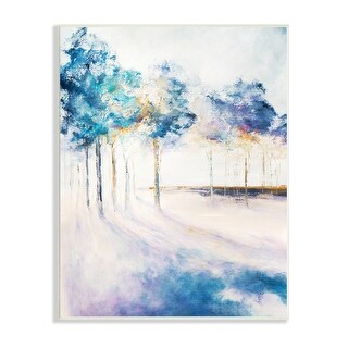 Stupell Abstract Blue Tree Shadows in Forest Landscape Wood Wall Art ...