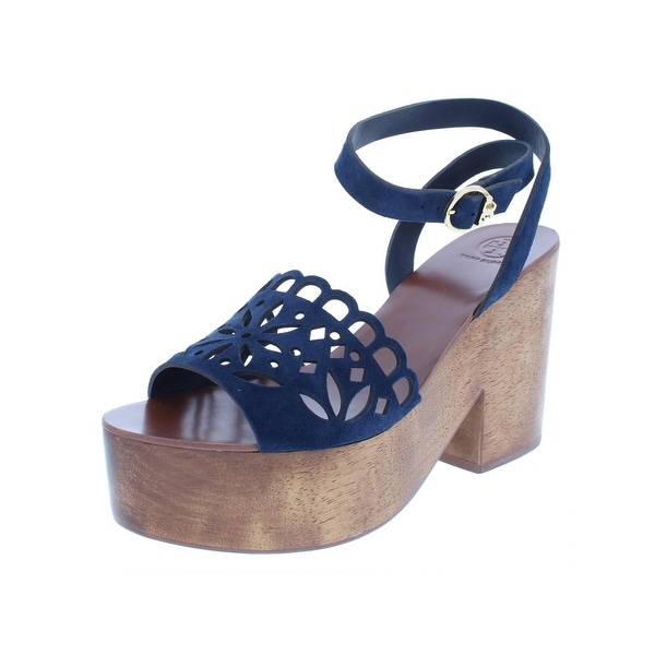 Shop Tory Burch Womens May Platform Sandals Suede Block Heel - Free ...