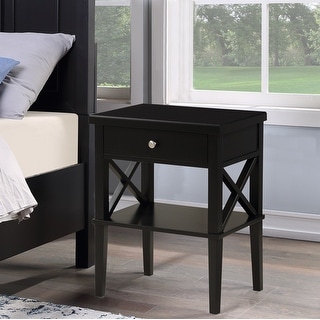 Madison Double Bed Table Simple Side Table with 1 Drawer and Open ...