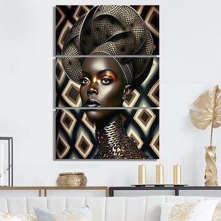 Designart "Portrait Of Glamorous African Lady II" African American ...