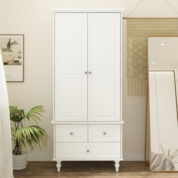 Armoire Wardrobe Closet Adjustable Shelves Closet Wardrobe Cabinet ...