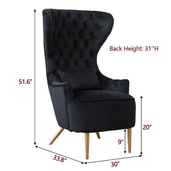 Upholstered Tufted Velvet High Wingback Accent Chair - Bed Bath ...