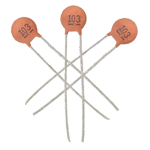 30 x 10000pF 0.01uF DC 50V Through Hole Ceramic Disc Capacitors - Brown ...