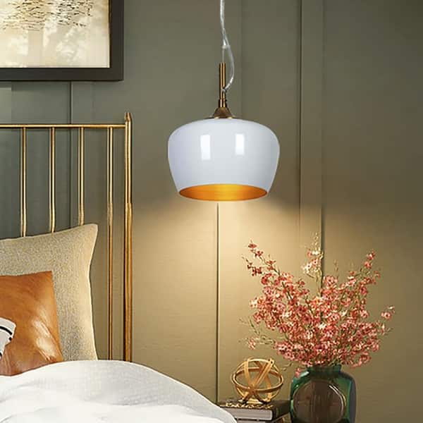 Modern Contemporary 1-light Dome Pendant Transitional White Gold Island ...