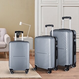 Luggage Expandable ABS Hardshell with Spinner Wheels & TSA Lock, 3 PC ...