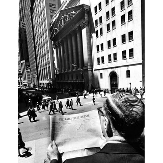 Wall Street Journal Reader Across The Street From The New York Stock ...