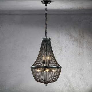 CraftHome Modern 6-Light French Empire Chainmail Chandelier - Bed Bath ...