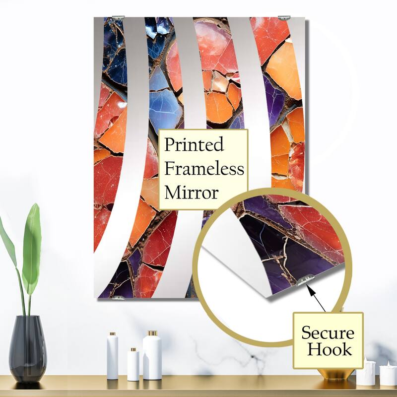 Designart "Orange And Purple Crystal Healing II" Stone Geode Mirror ...