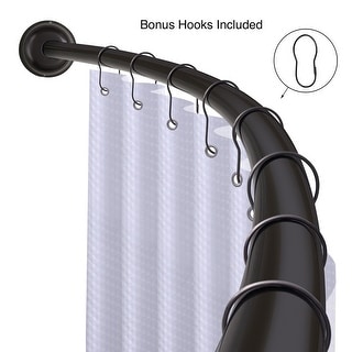 Utopia Alley Rustproof Wall Mounted Single Curved Shower Rod, Aluminum ...