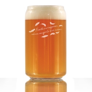 Feathers Appear when Angels Near - Beer Can Pint Glass - Sympathy ...