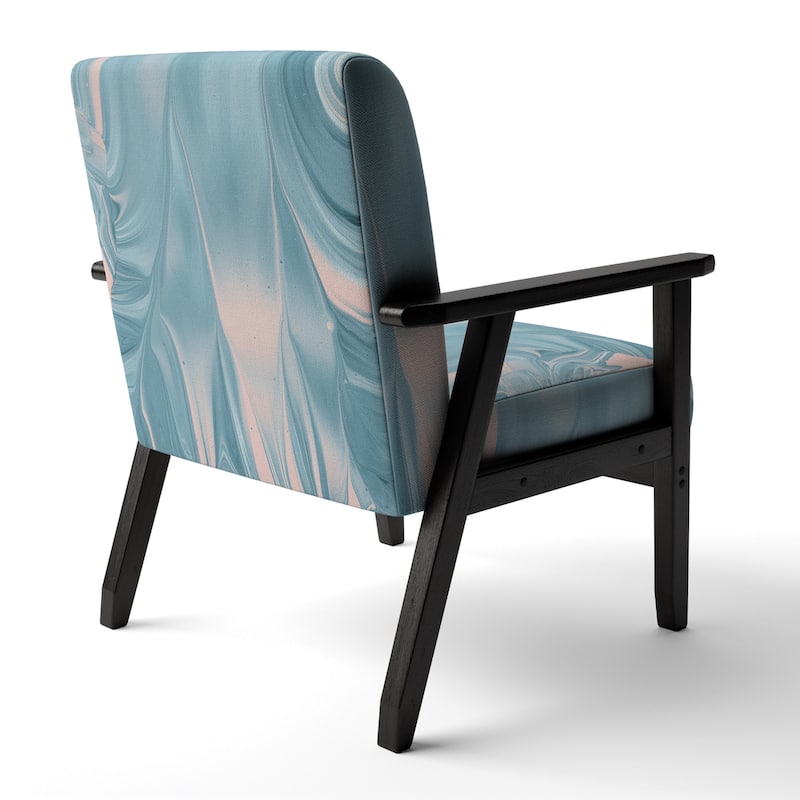 Designart "Abstract Water I" Upholstered Modern Accent Chair - Arm ...